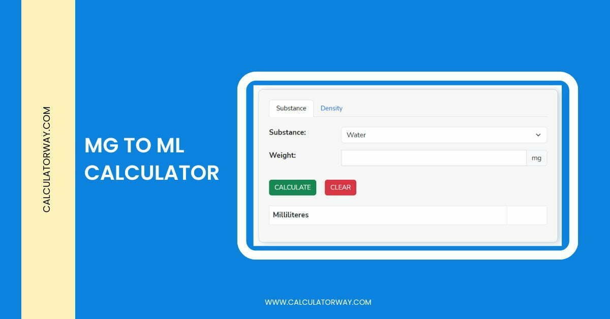 Mg To Ml Calculator Calculatorway Mg To Ml Calculator Calculatorway