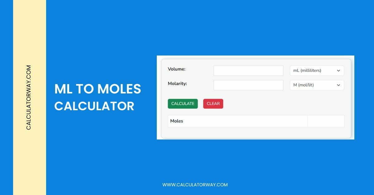 Ml To Moles Calculator milliliters To Moles Ml To Moles Calculator milliliters To Moles